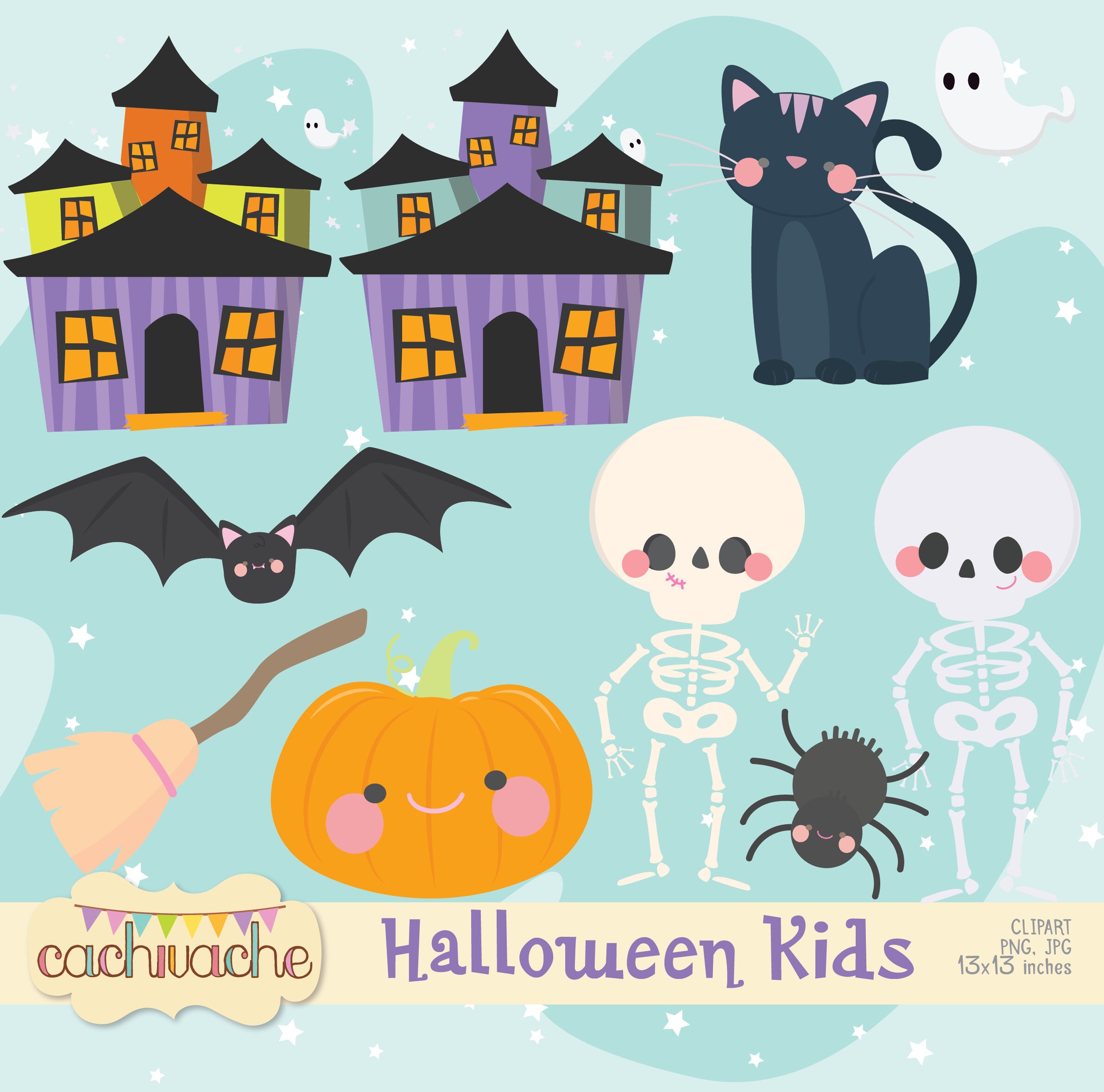 Halloween kids clipart halloween costumes clipart halloween | Etsy