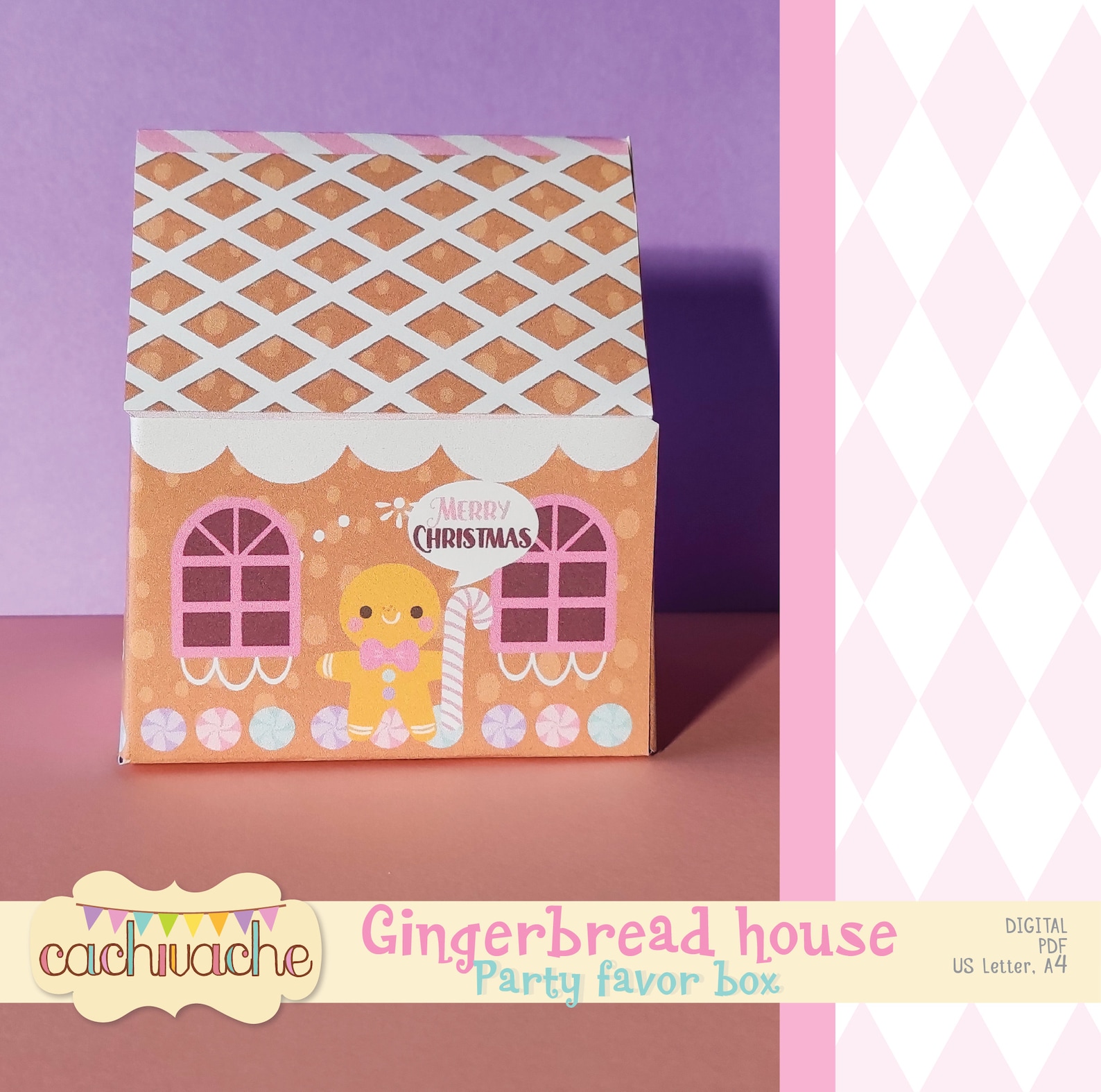 Gingerbread House Favor Box Paper Gingerbread Box Christmas - Etsy