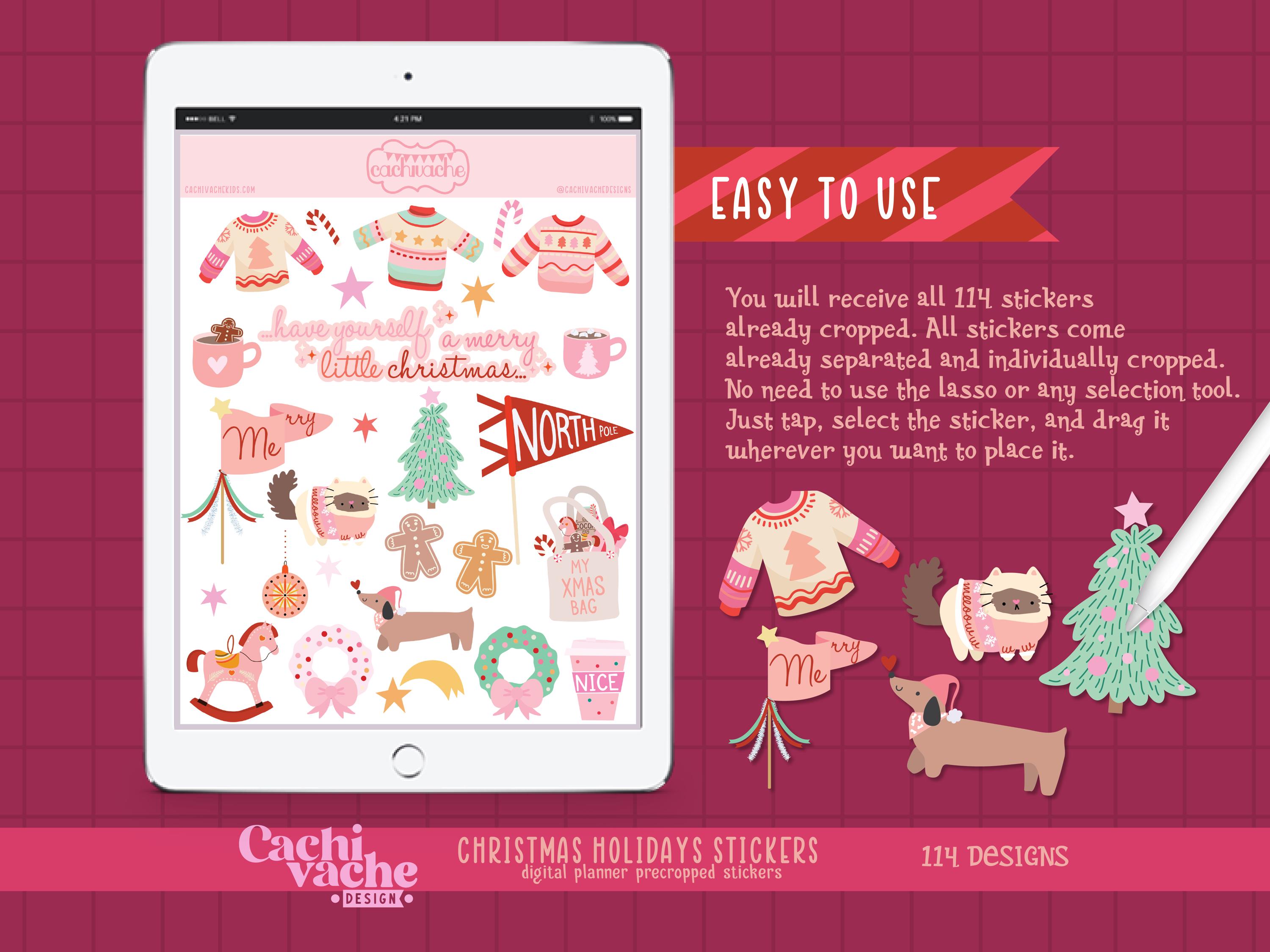 Christmas Digital Planner Stickers. December Digital Planner Stickers ...