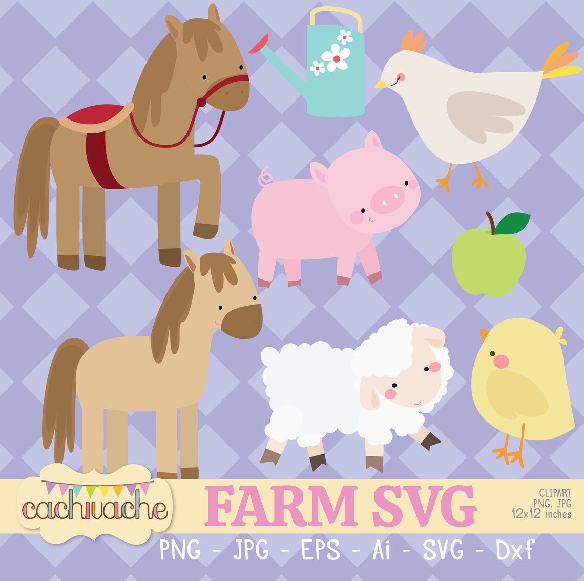 Granja svg granero svg svg vaca svg caballo pollito svg - Etsy España