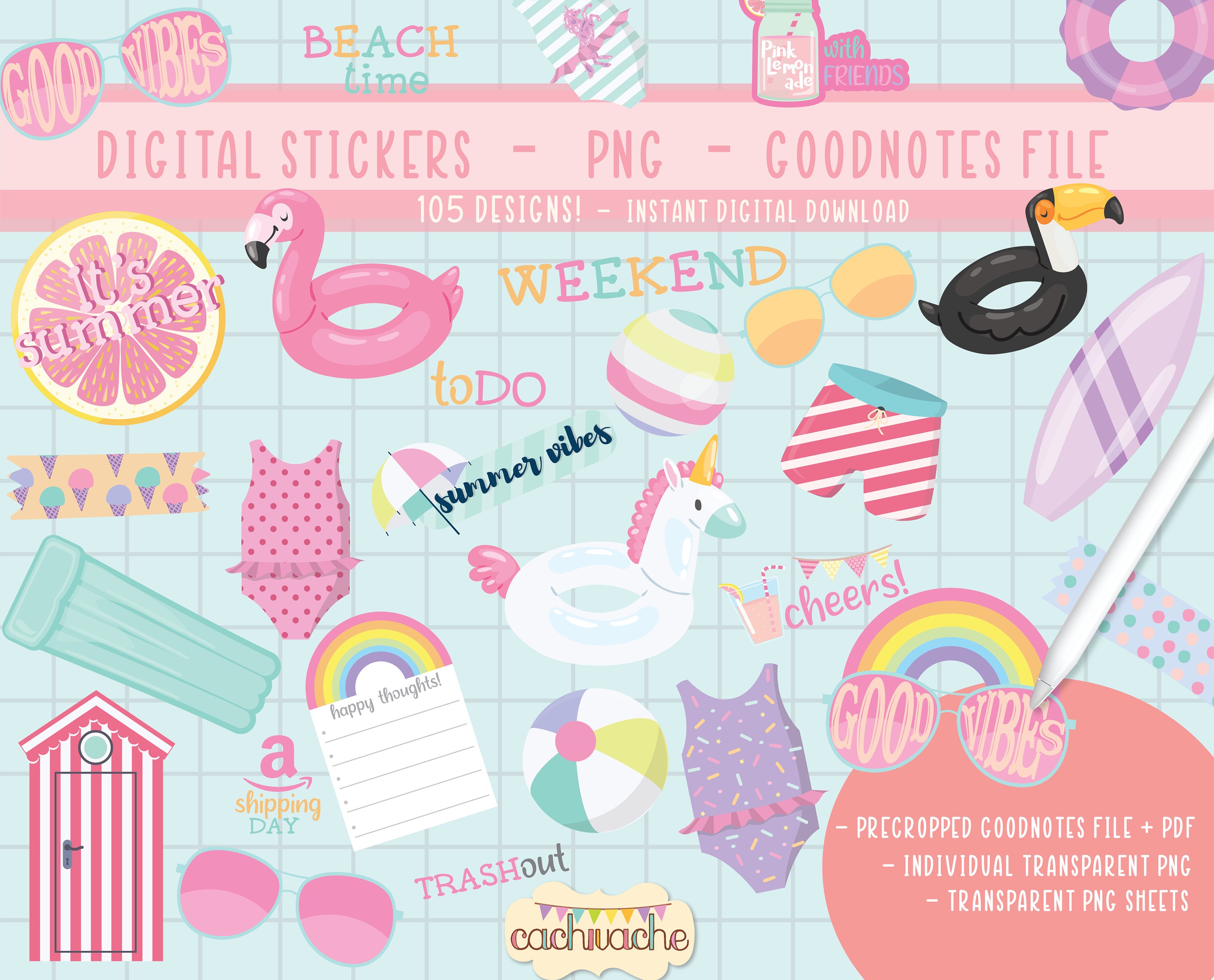 Paper Calendars & Planners pre cropped stickers Goodnotes Stickers ...