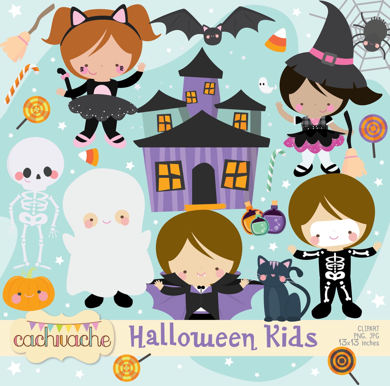 Halloween Kids Clipart, Halloween Costumes Clipart, Halloween Children ...