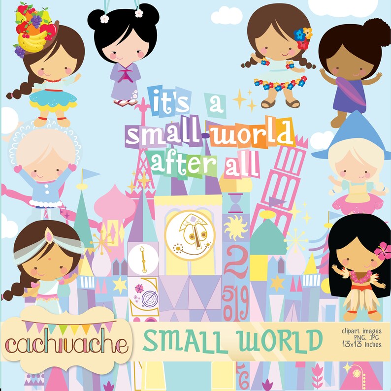 Its a small world after all. Disney inspired clipart-children | Etsy