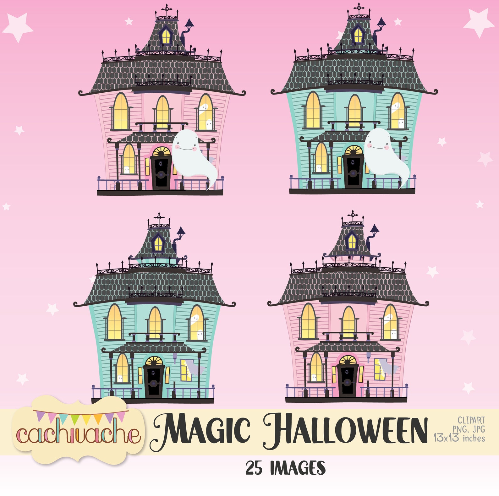 Halloween Clipart Magic Halloween Clipart Cute Halloween - Etsy