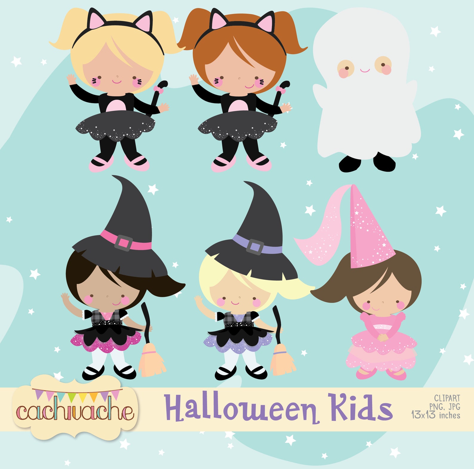 Halloween Kids Clipart Halloween Costumes Clipart Halloween - Etsy