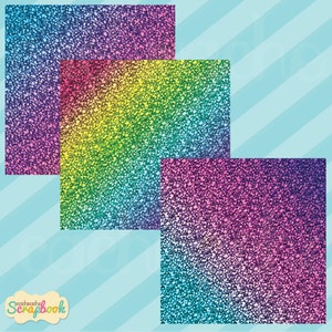 Glitter Colors Digital Paper, Glitter Gradient Digital Paper, Sparkle ...