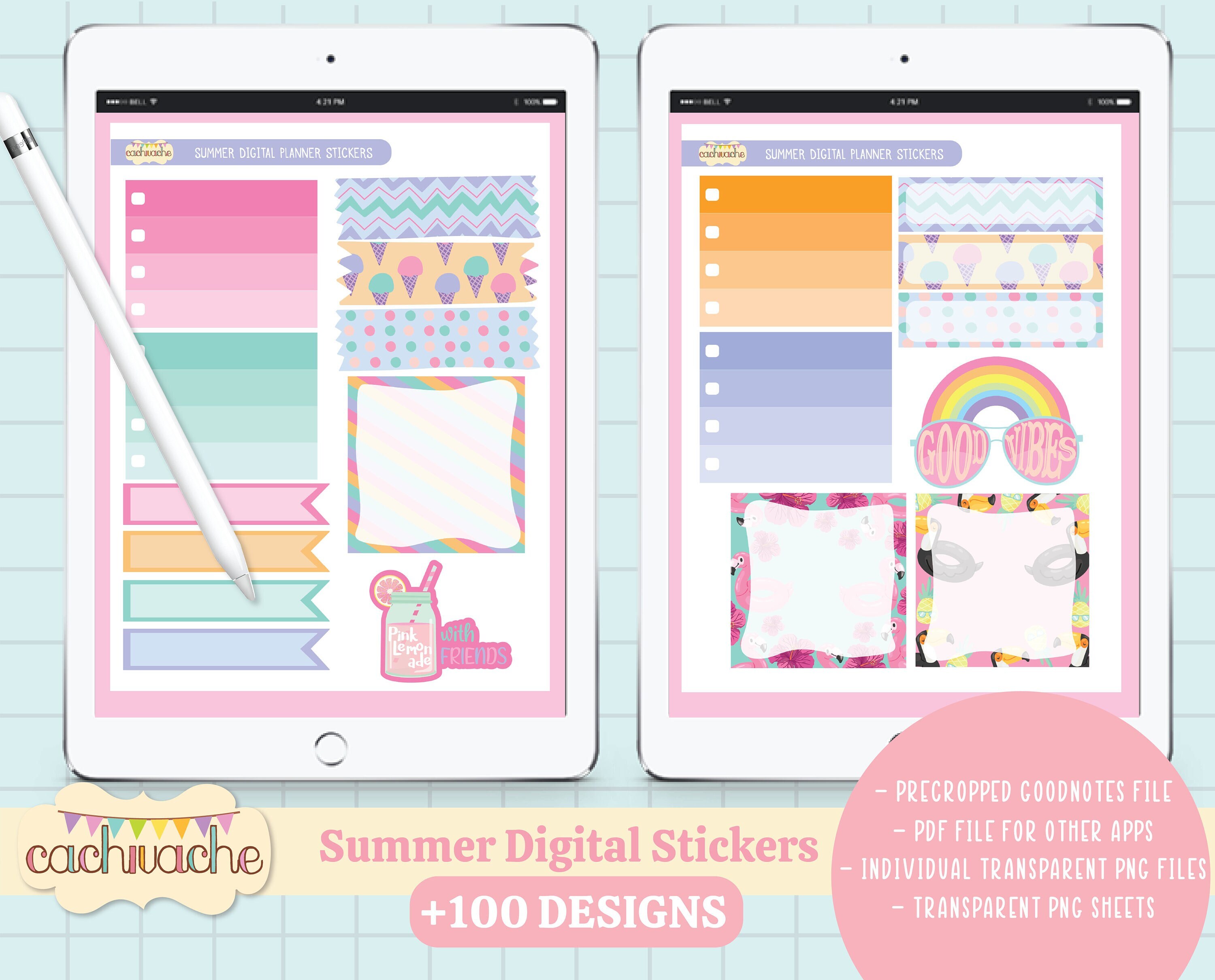 Paper Calendars & Planners pre cropped stickers Goodnotes Stickers ...