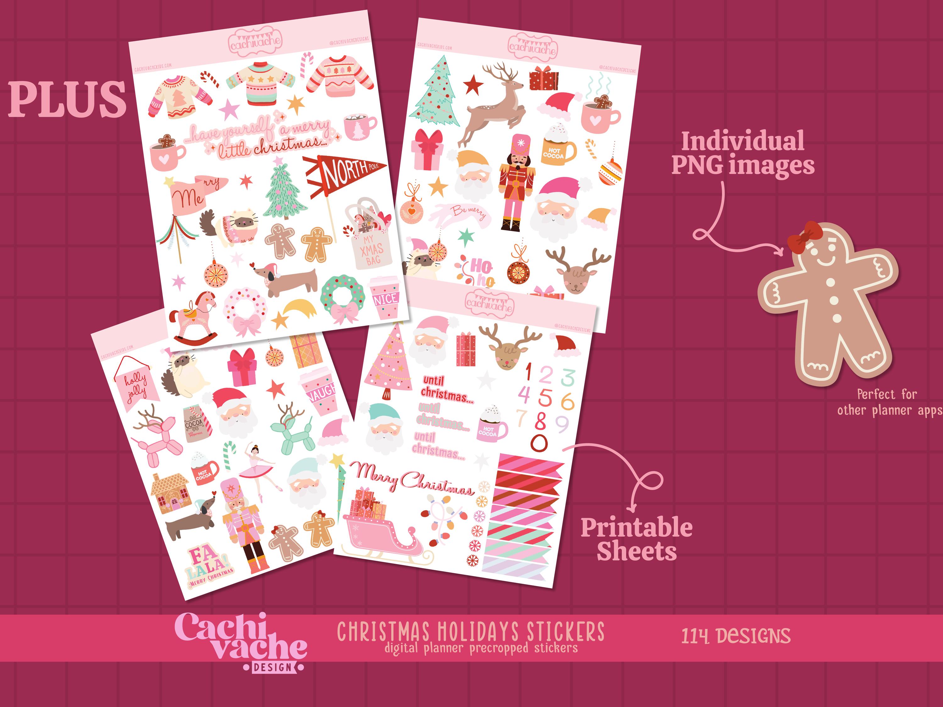 Christmas Digital Planner Stickers. December Digital Planner Stickers ...