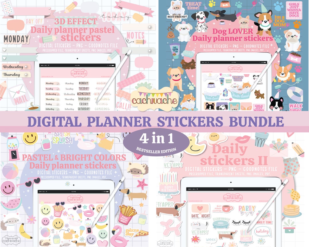 Digital Planner Stickers Bundle, Goodnotes Stickers For Ipad, Everyday