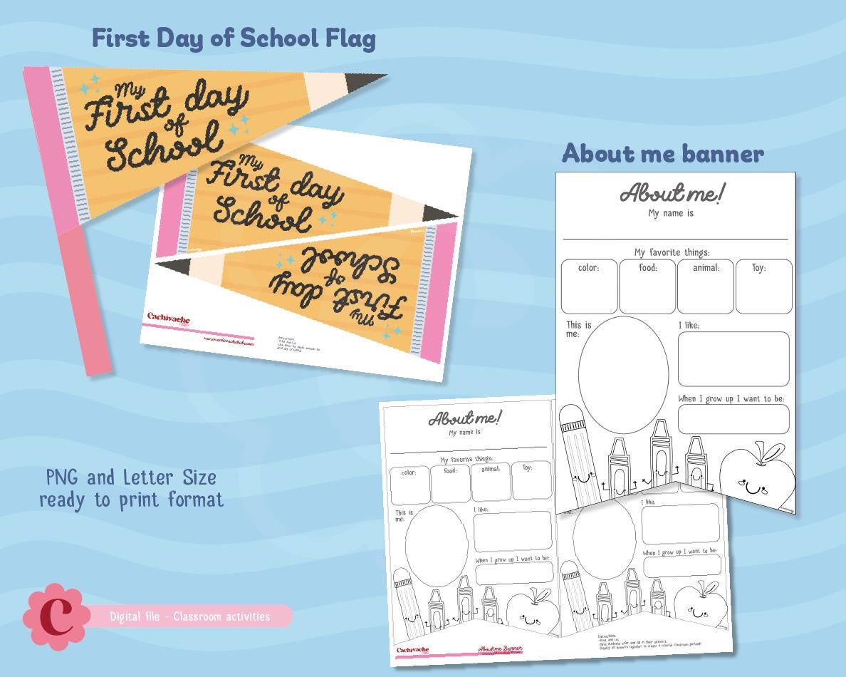 Back to School Printable Bundle: First Day Activities, Editable ...