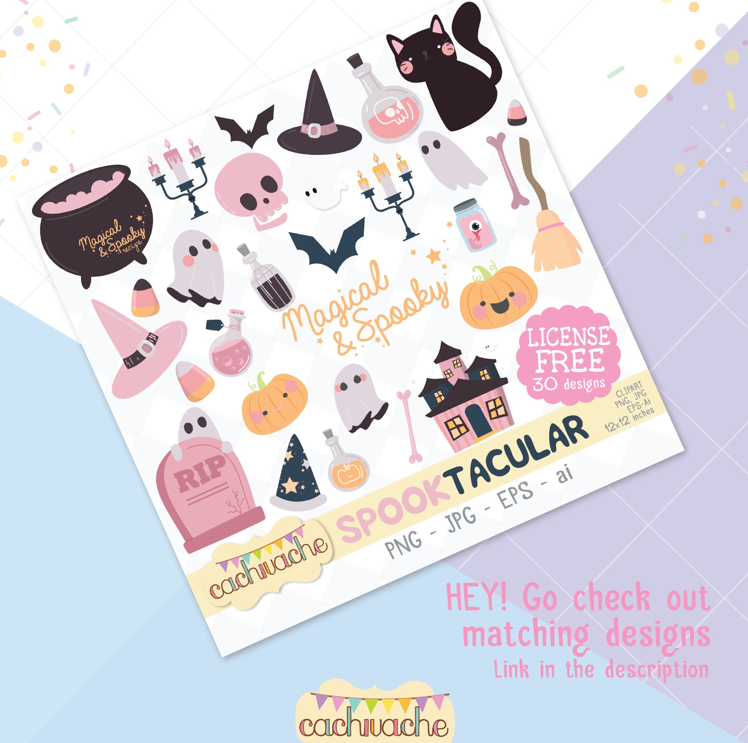 Halloween Clipart Magic Halloween Clipart Cute Halloween - Etsy