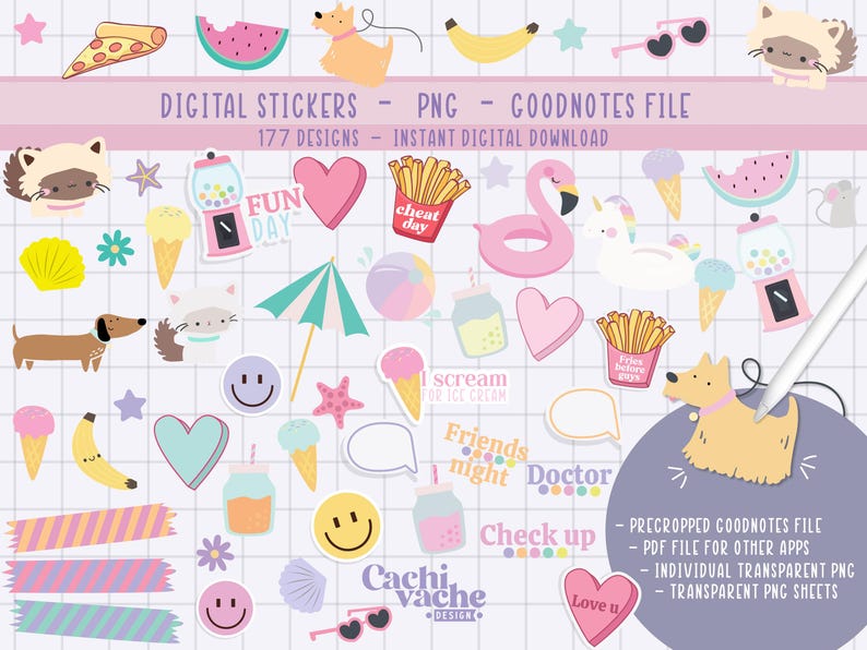 Digital Planner Stickers for Goodnotes, Noteful Etc. Colorful Planning ...