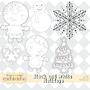 Outline Gingerbread Clipart, Outline Clipart, Outline Christmas Clipart ...