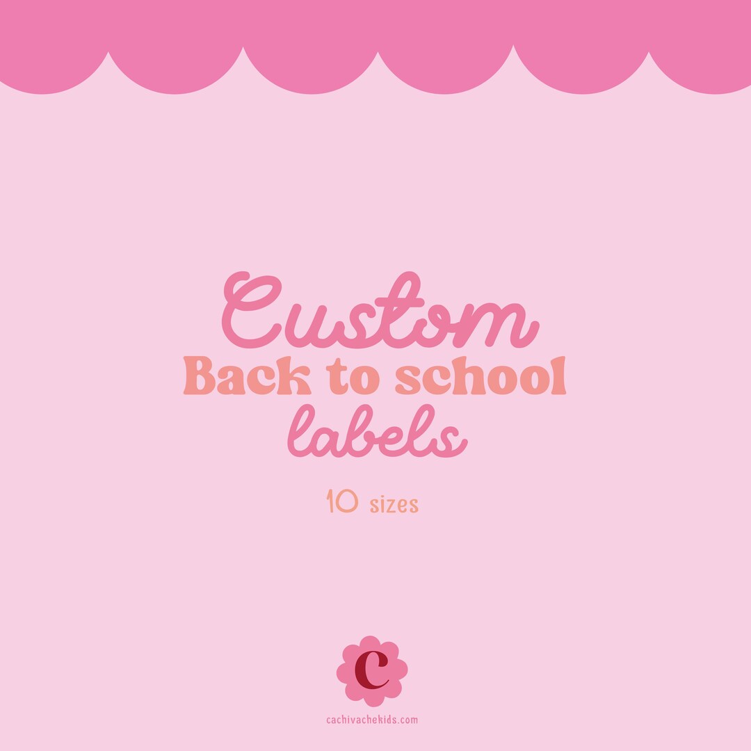 Personalized Back to School Name Labels: 10 Sizes, Printable PDF - Etsy