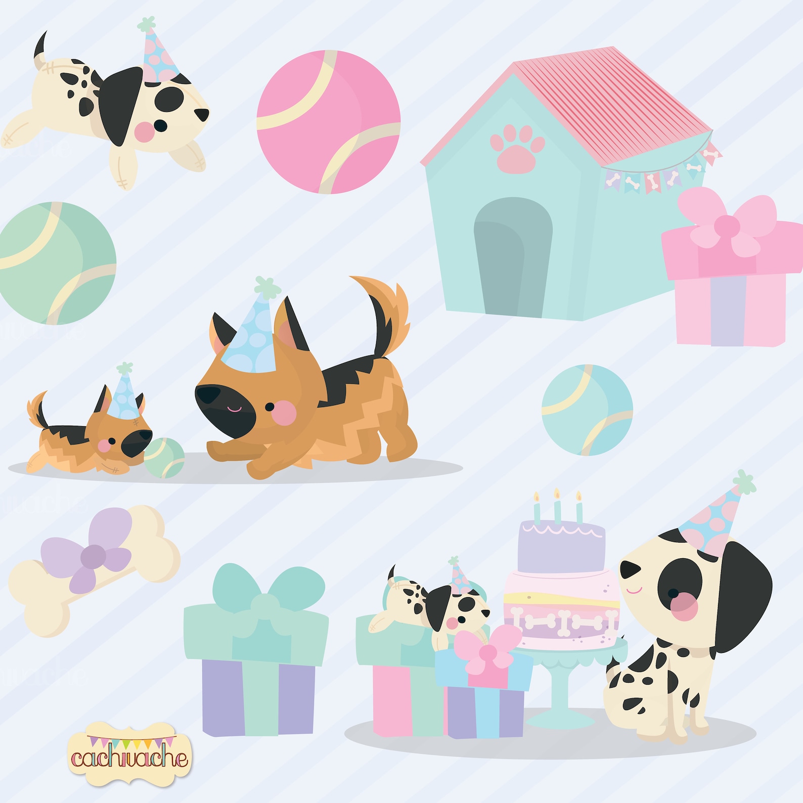 Dog Clipart Puppy Clipart Puppy Party Clipart Dog Party - Etsy