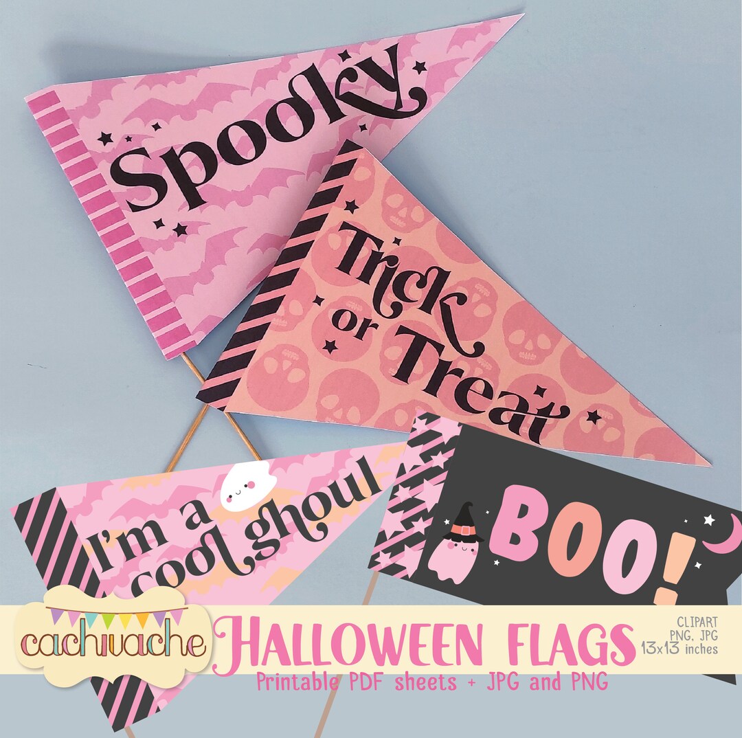 Printable Halloween Garland Flags: Spooky Party Decor (PDF) - Etsy