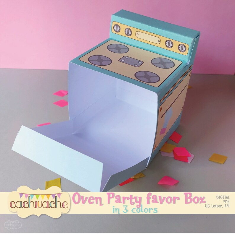 Oven Party Box Party Favor Digital Box Party Printable PDF | Etsy