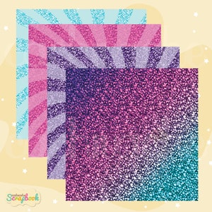 Glitter Digital Paper, Pastel Glitter Digital Paper, Pastel Papers ...