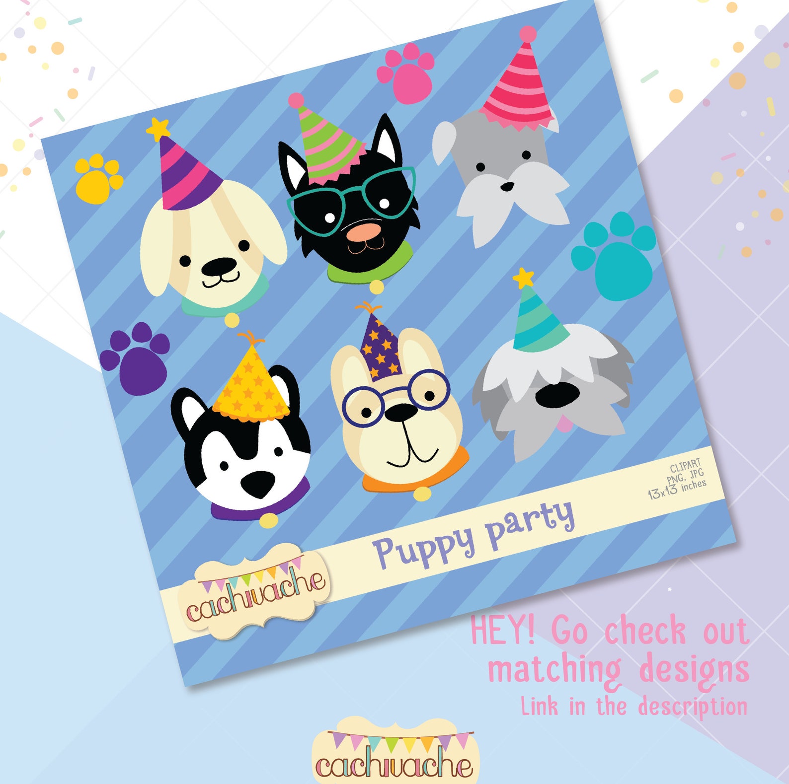 Dog Clipart Puppy Clipart Puppy Party Clipart Dog Party - Etsy