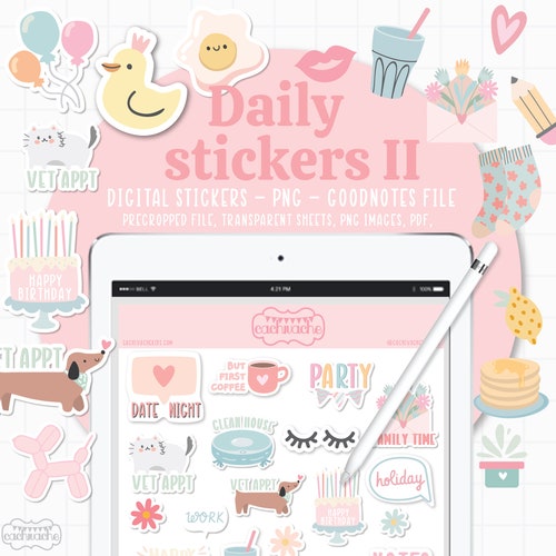 Daily Digital Stickers for Goodnotes Everyday Use Stickers - Etsy