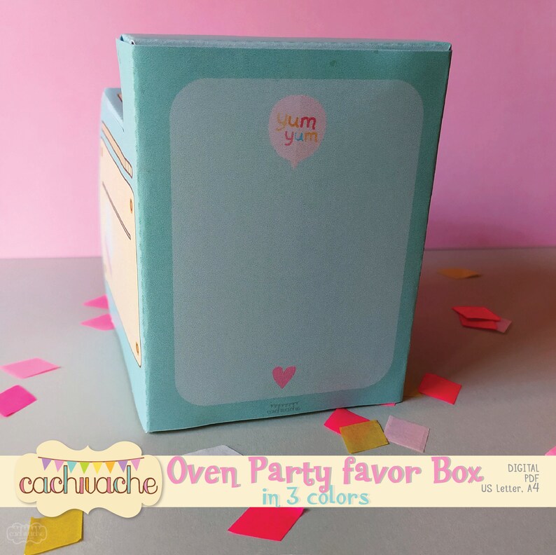 Oven Party Box Party Favor Digital Box Party Printable PDF | Etsy