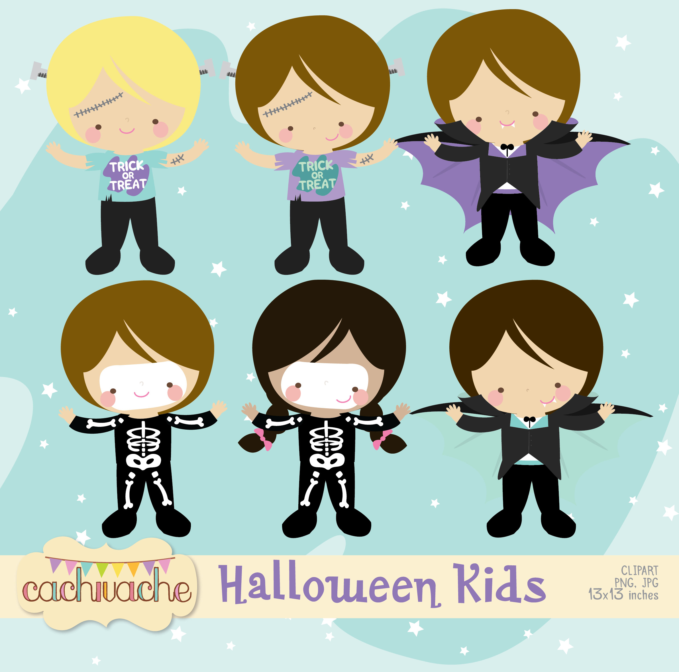 Halloween kids clipart halloween costumes clipart halloween | Etsy