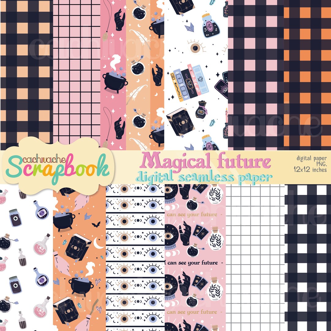 Halloween Seamless Digital Paper, Magical Seamless Digital Paper, Magic ...