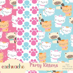 Digital Cat Clipart Bundle - Feline Clipart, Kitty Design, Pet ...