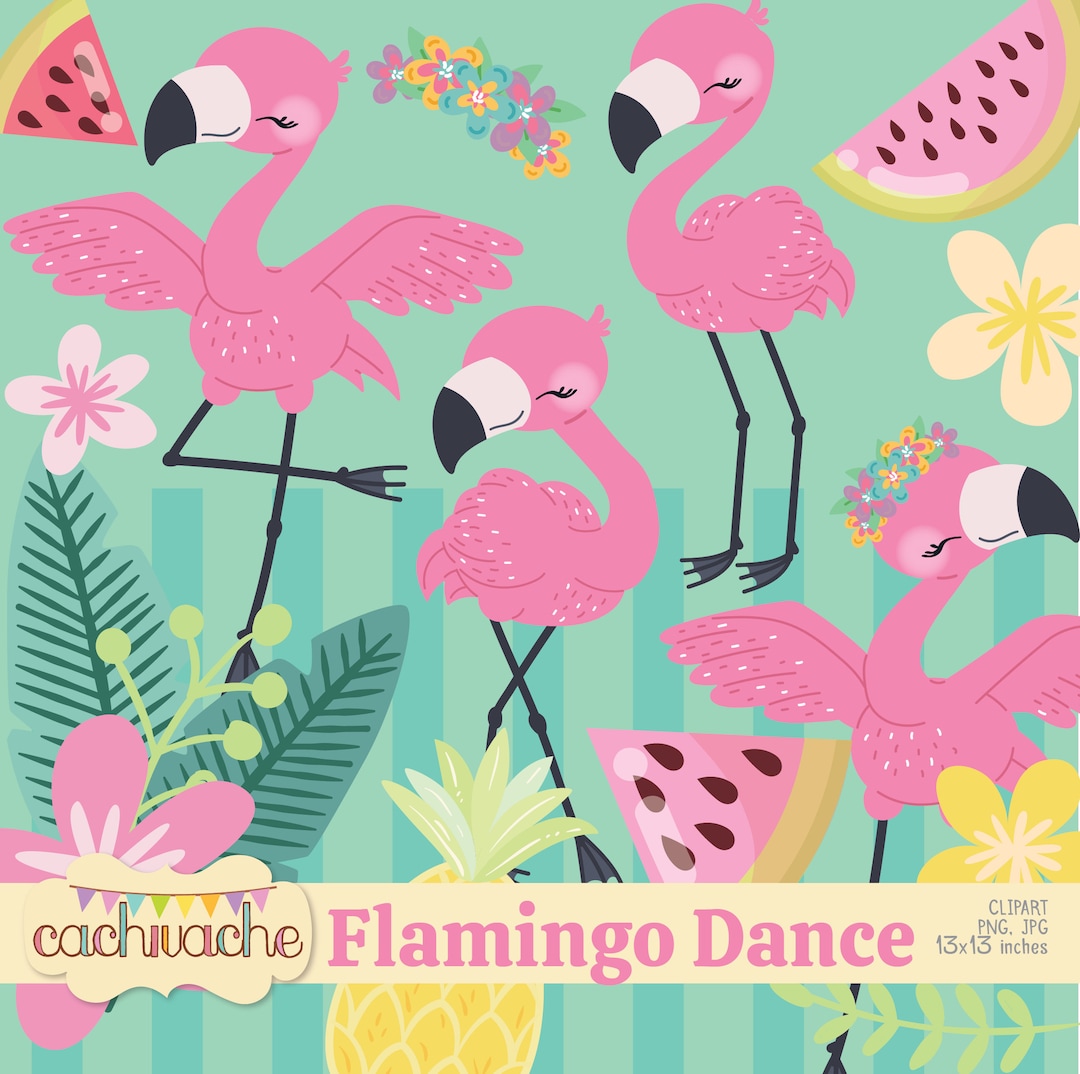 Flamingo Clipart Set - Tropical Flamingo PNG for Summer Pool Party - 21 ...