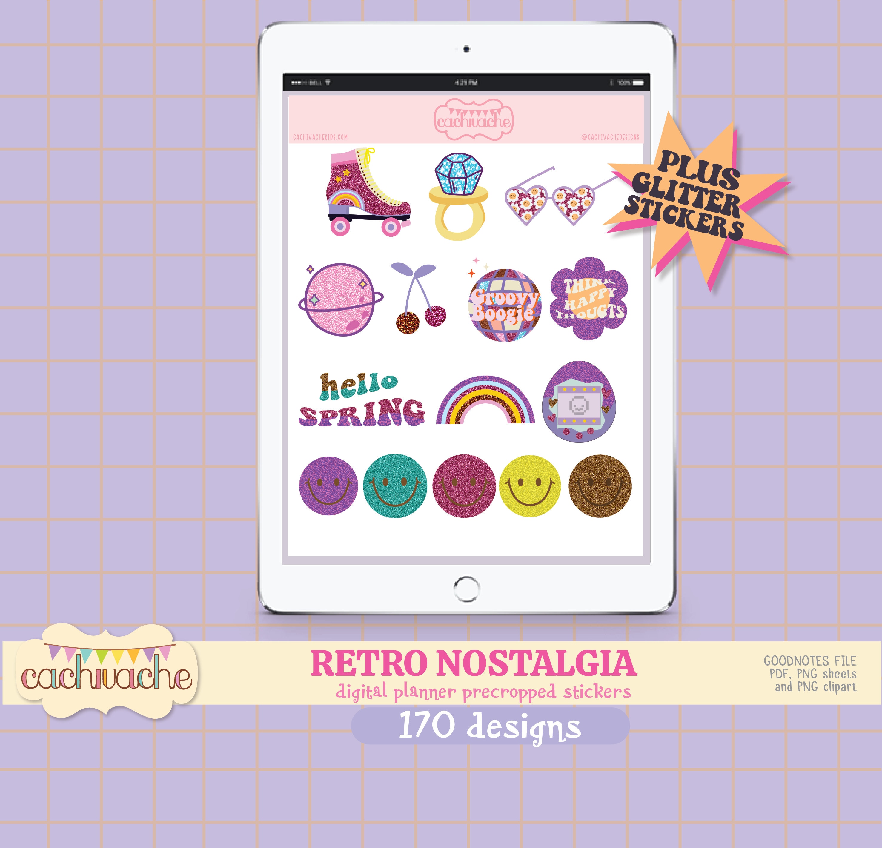 Retro Daily Life Digital Stickers Scrapbooking Clip Art & Image Files ...