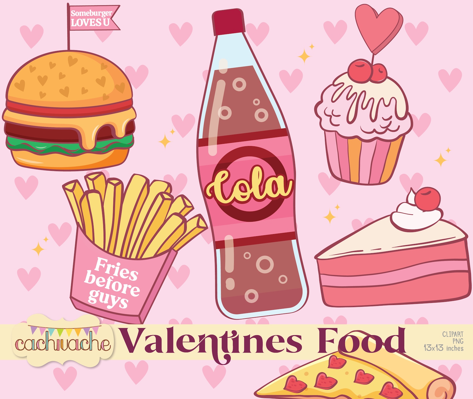 Valentines Day Clipart Love Clipart Love Food Clipart - Etsy