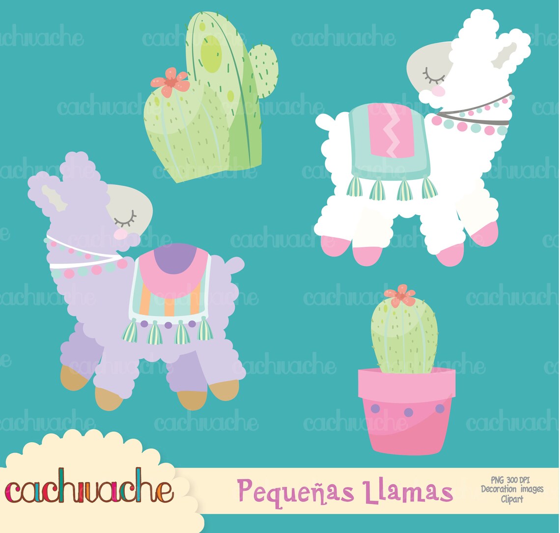 Llama Clipart Alpaca Clipart Cactus Clipart Llama - Etsy