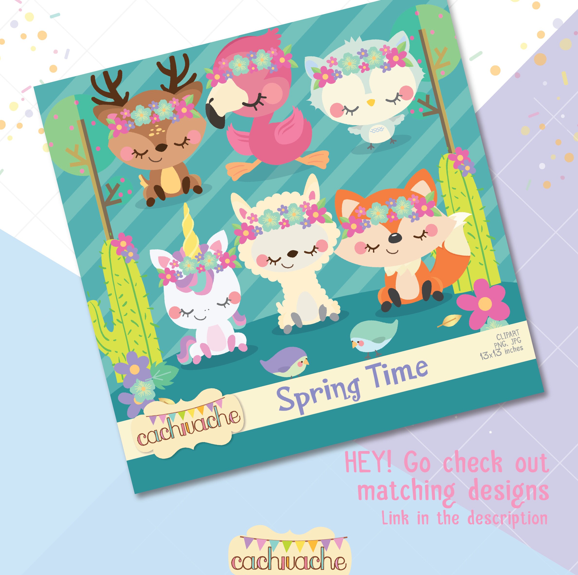 Woodland Tribal Animals Clipart Forest Animals Clipart Boho - Etsy