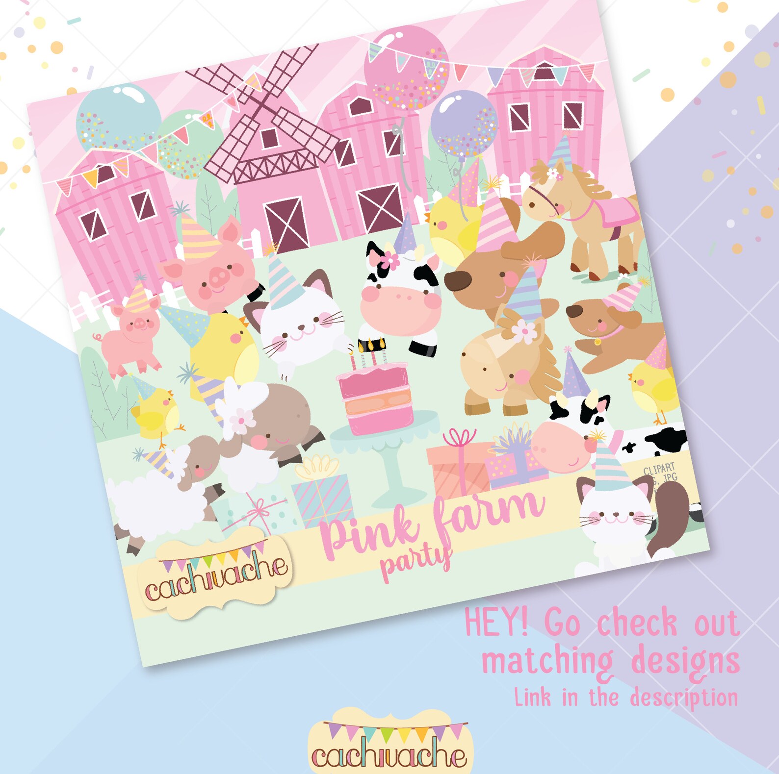 Farm Animals Clipart Horse Cow Dog Sheep Chicken Pig - Etsy