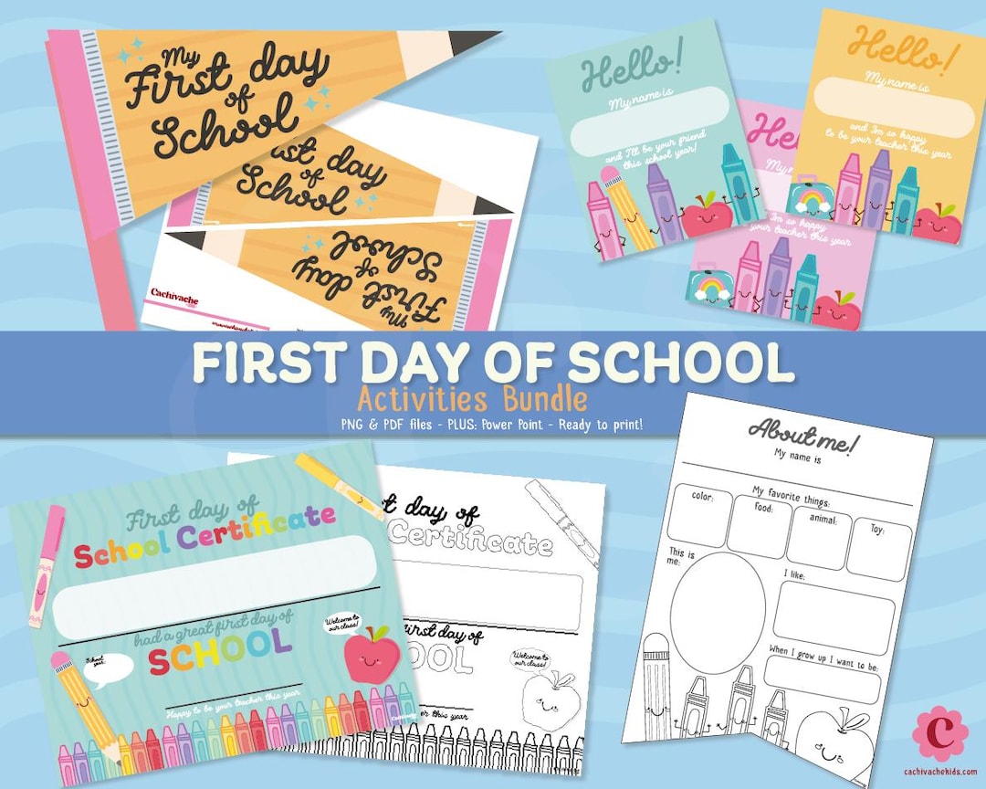 Back to School Printable Bundle: First Day Activities, Editable ...