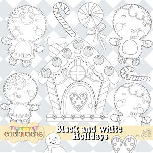 Outline Gingerbread Clipart, Outline Clipart, Outline Christmas Clipart ...