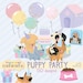 Dog Clipart, Puppy Clipart, Puppy Party Clipart, Dog Party, Dog Lover ...
