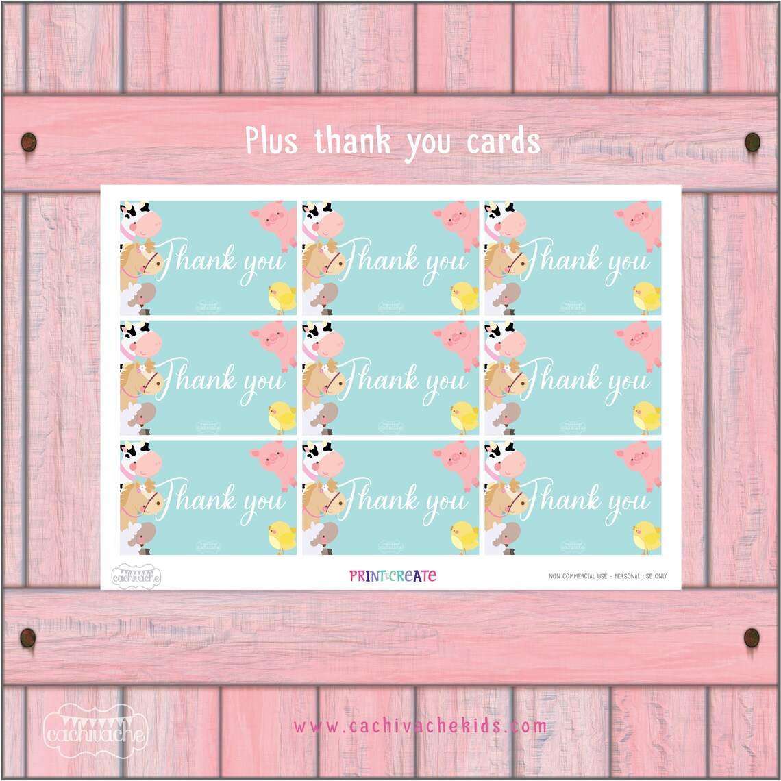 Cupcake Toppers Thank You Party Cards Printable Cupcake | Etsy