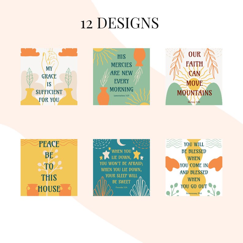 Editable Boho Style Bible Verses Wall Art Digital Download Customizable ...