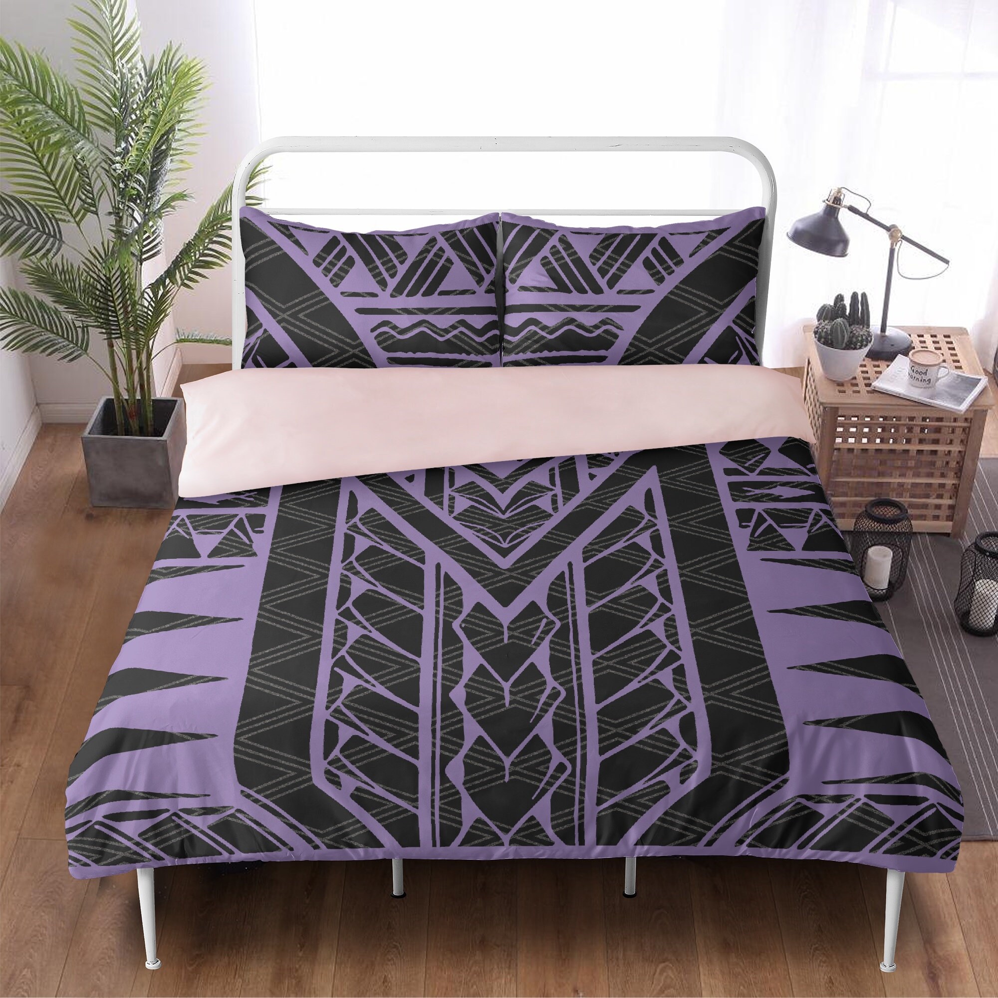 Polynesian Pacific Tribal Tattoo 3-in-1 Polyester Bedding Set Free ...