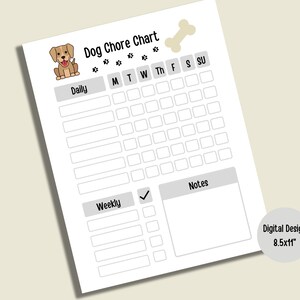 Dog Chore Chart, Printable Dog Chore Checklist, Editable in Canva - Etsy