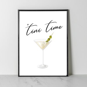 Martini Printable Digital Download Poster, Tini Time Downloadable Wall ...