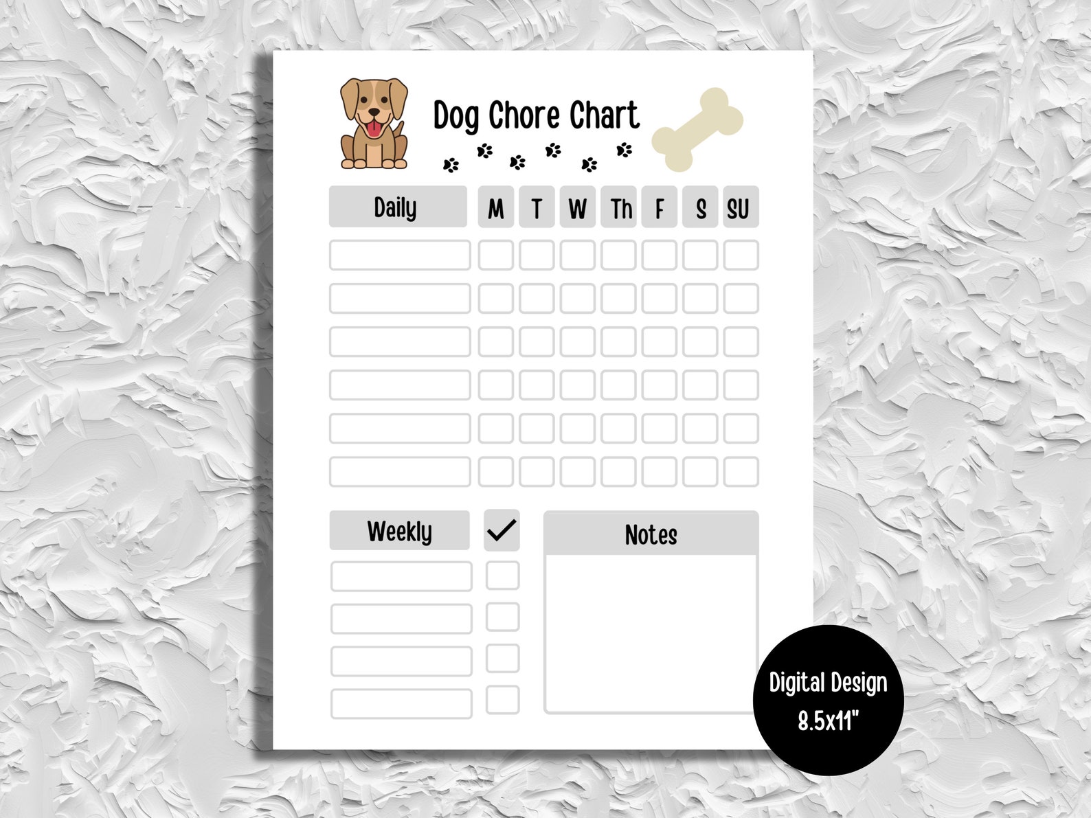Dog Chore Chart, Printable Dog Chore Checklist, Editable in Canva - Etsy