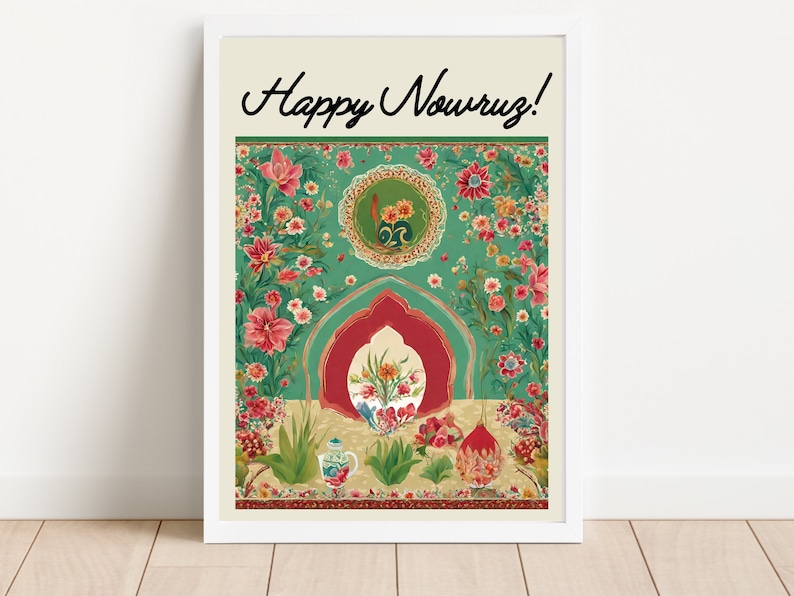 Happy Nowruz Print Wall Art Instant Digital Art Download Happy Iranian ...