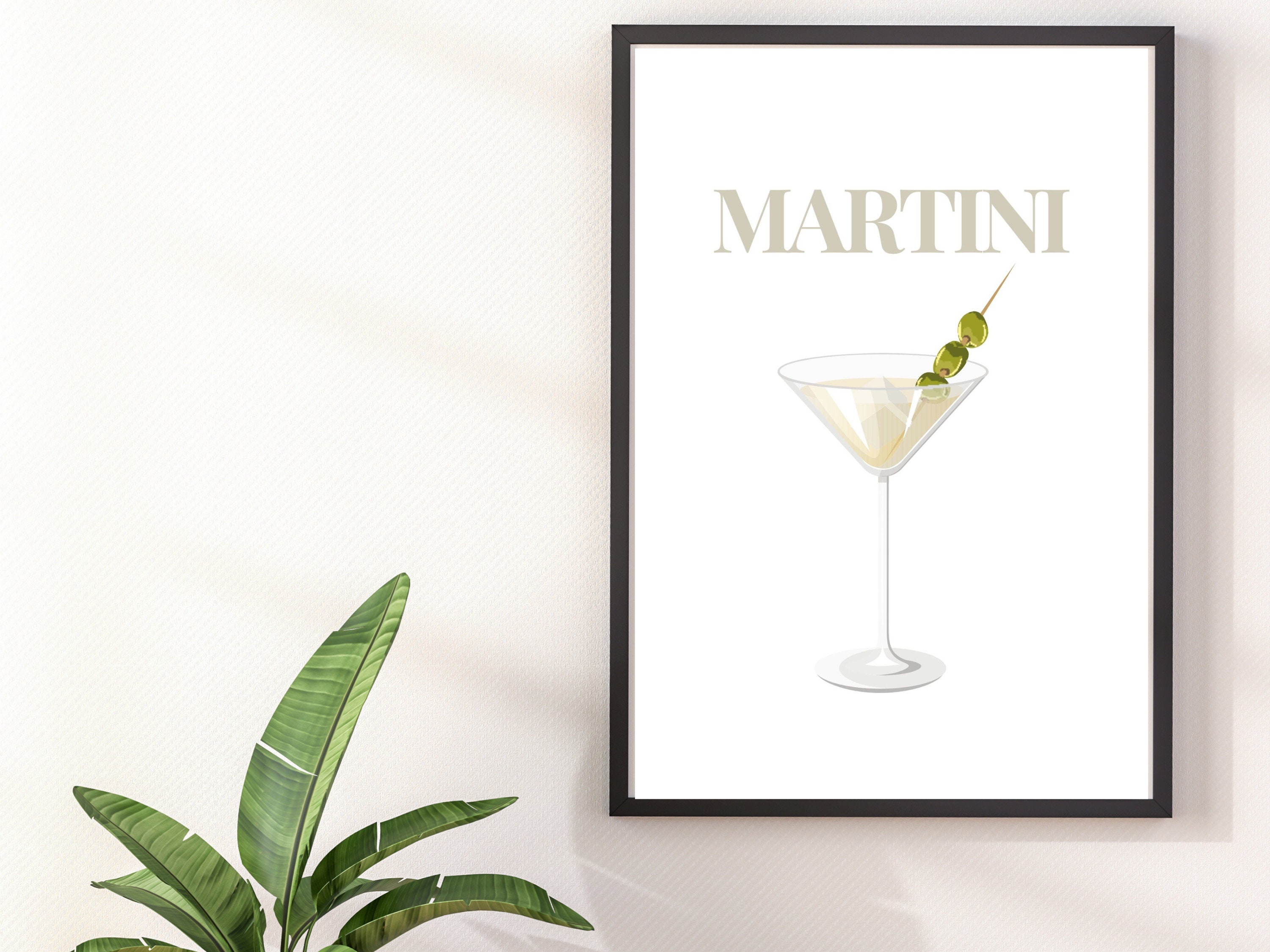 Martini Printable Digital Download Poster, Martini Downloadable Wall ...