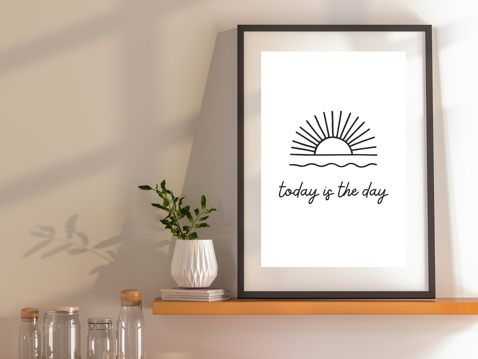 Today is the Day Black and White Poster Print, Downloadable Wall Art ...