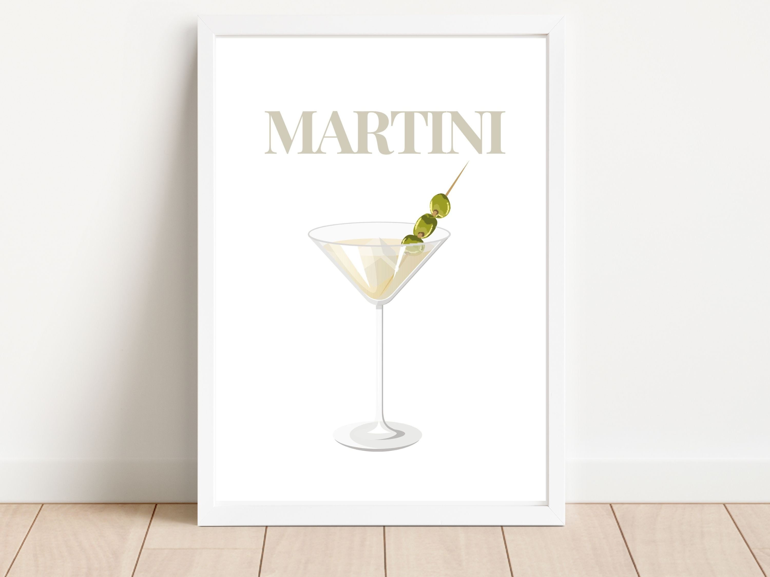 Martini Printable Digital Download Poster, Martini Downloadable Wall ...