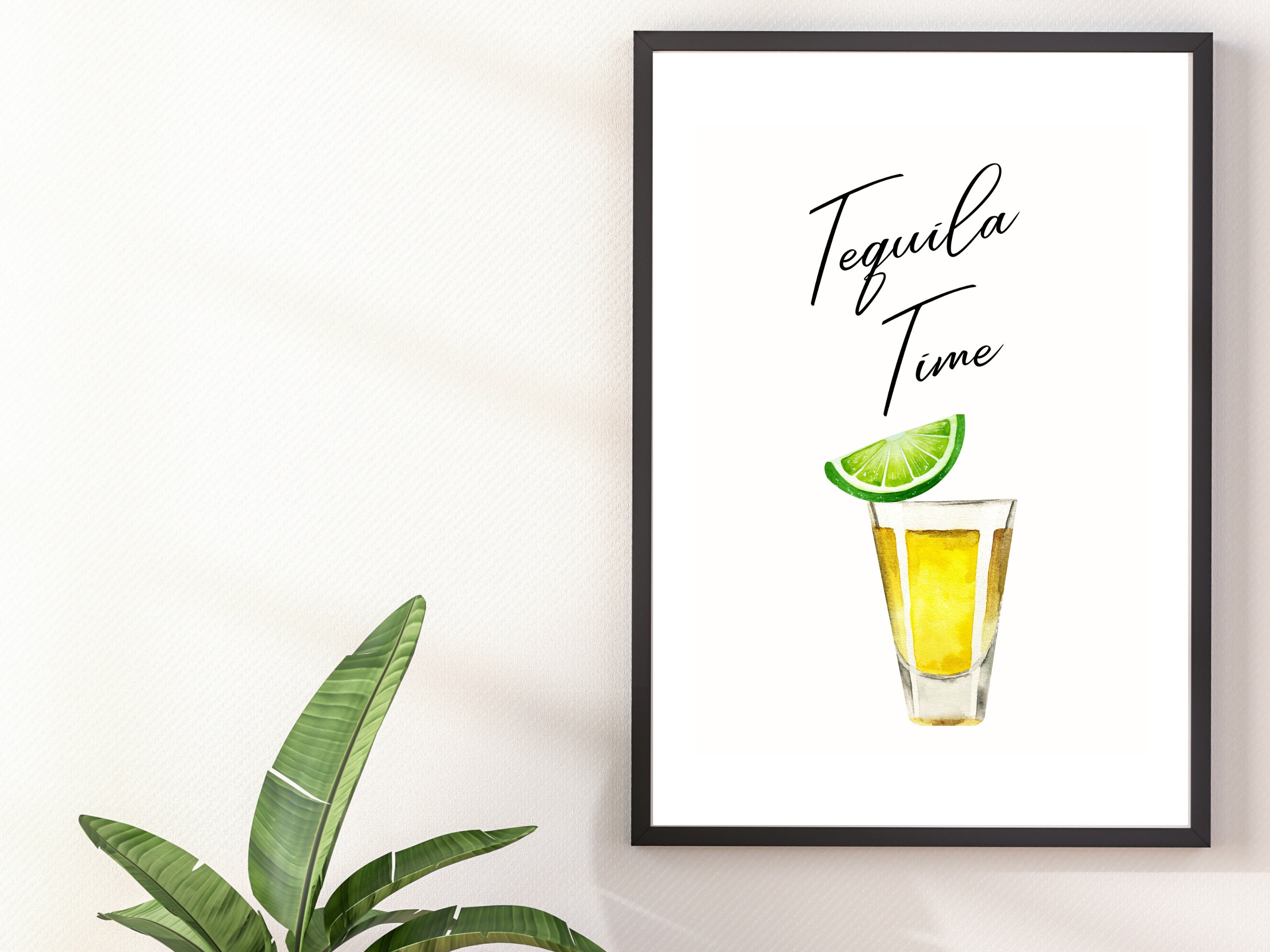 Tequila Wall Art, Tequila Time Digital Download, Bar and Kitchen Art ...