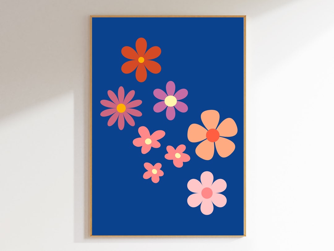 Flower Poster Print, Daisy Instant Digital Print, Wall Art, Retro ...