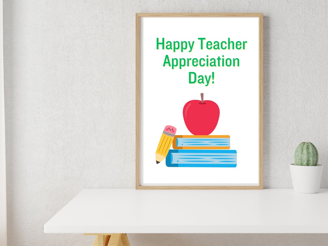 Teacher Appreciation Day Poster, Instant Digital Download, Happy ...